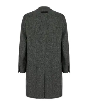Zegna Cashmere Blend Longline Coat With Notched Lapels