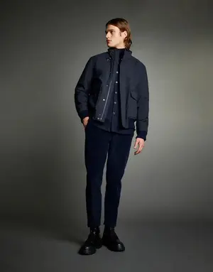 FAY Classic Bomber Jacket With Iconic Clasp