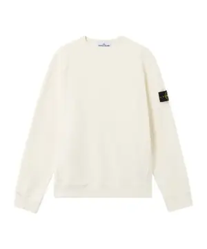 Stone Island Logo Patch Crewneck Sweatshirt - Ivory