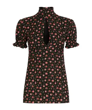 Dolce & Gabbana Floral High-neck Blouse