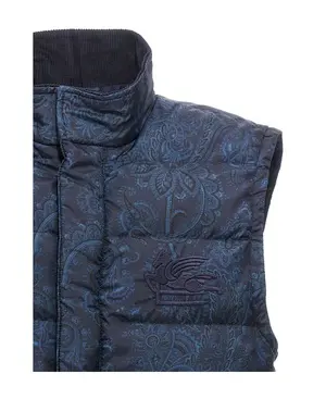 Etro All-over Paisley Printed Padded Vest