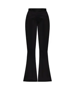 Attico Low-waisted Long Flare Pants - Black