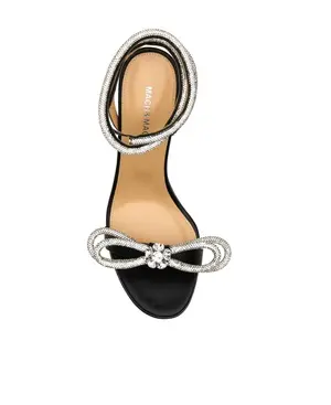 MACHMACH Mach & Mach Double Bow Embellished Ankle Strap Sandals