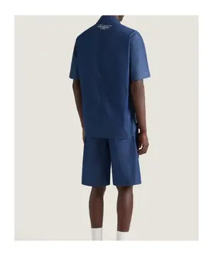 Givenchy Couture Seam Denim Short-sleeve Shirt