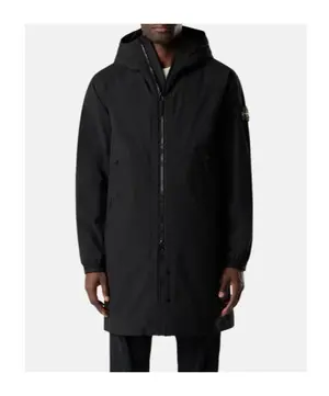 Stone Island Zipped Hooded Parka With Embroidered Compass Logo