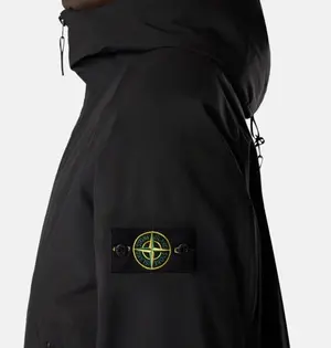 Stone Island Zipped Hooded Parka With Embroidered Compass Logo