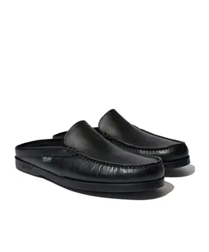 Paraboot Round Toe Slip-on Mules - Black