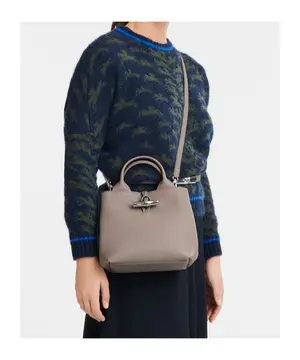 Longchamp Le Roseau S Top Handle Bag With Bamboo Closure - Clay