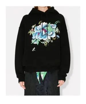 Kenzo Oversized Embroidered Peony Hoodie