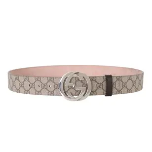Gucci Gg Supreme Monogrammed Buckle Belt - Nude
