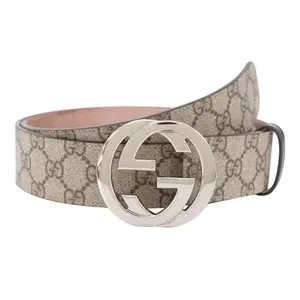 Gucci Gg Supreme Monogrammed Buckle Belt - Nude