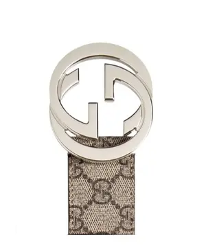 Gucci Gg Supreme Monogrammed Buckle Belt - Nude