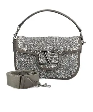 Valentino Garavani Vlogo Plaque Foldover Top Shoulder Bag