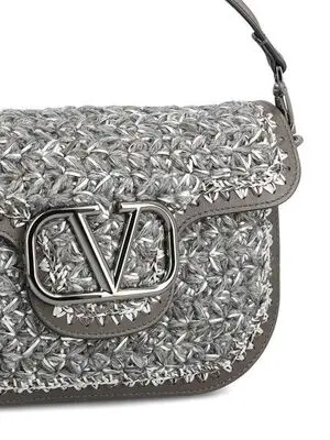 Valentino Garavani Vlogo Plaque Foldover Top Shoulder Bag