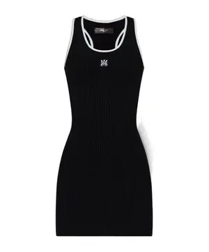 Amiri Ribbed-knit Minidress With Contrasting Trim