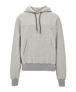 1989 STUDIO Logo Embroidered Drawstring Hoodie - Grey