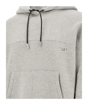 1989 STUDIO Logo Embroidered Drawstring Hoodie - Grey