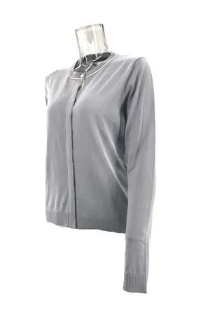 Max Mara Long-sleeved Knitted Cardigan With Contrast Trim