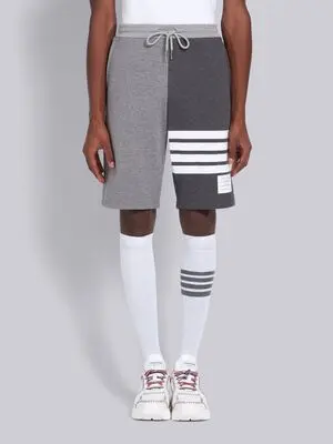 Thom Browne Four-bar Striped Drawstring Shorts - Gray