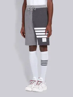 Thom Browne Four-bar Striped Drawstring Shorts - Gray
