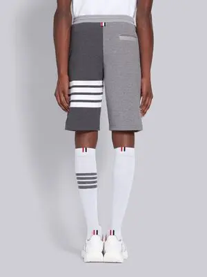 Thom Browne Four-bar Striped Drawstring Shorts - Gray