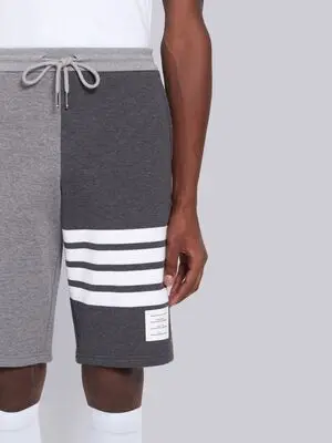 Thom Browne Four-bar Striped Drawstring Shorts - Gray