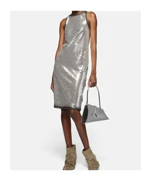 Attico Sequined Mini Dress - Silver