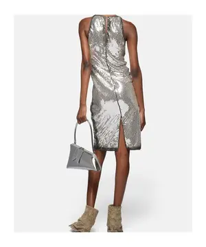 Attico Sequined Mini Dress - Silver