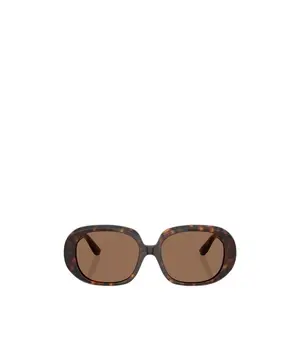 Dolce & Gabbana Round Frame Sunglasses With Logo Detail - Brown
