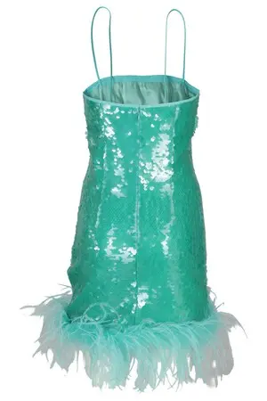 Giuseppe Di Morabito Sequin Feather Mini Dress - Green