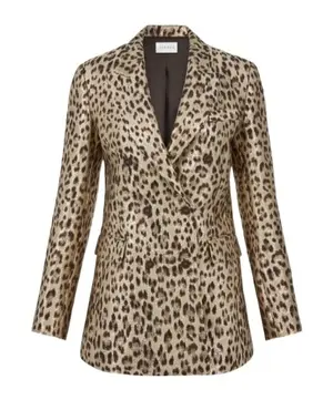 P.a.r.o.s.h Leopard-print Double-breasted Blazer - Nude