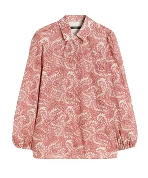 Max Mara Printed Puff Sleeve Shirt - Cherry