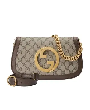 Gucci Blondie Monogram Shoulder Bag - Nude
