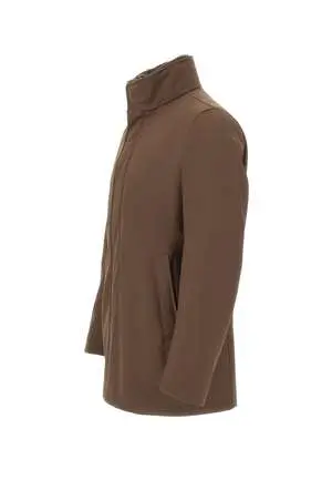 Herno Stand Collar Parka - Brown