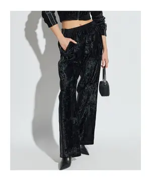 Alexander Wang Velvet Track Pants With Contrast Piping And Logo Detail