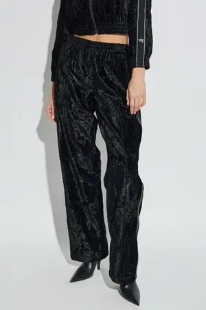 Alexander Wang Velvet Track Pants With Contrast Piping And Logo Detail