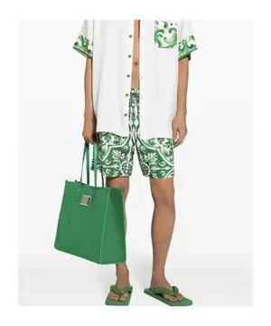 Dolce & Gabbana Majolica Print Swim Shorts - Green