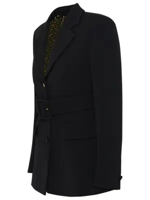 Versace Belted Waist Single-breasted Blazer