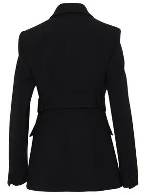 Versace Belted Waist Single-breasted Blazer