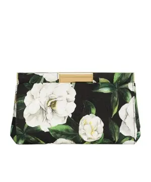 Dolce & Gabbana Gardenia Print Clutch With Chain Strap