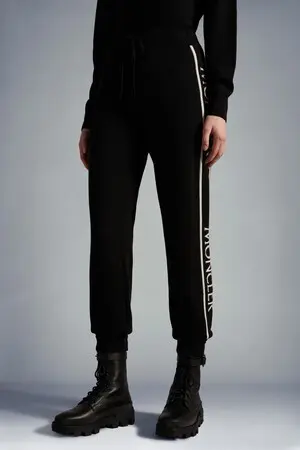 Moncler Logo Trim Merino Wool Trackpants