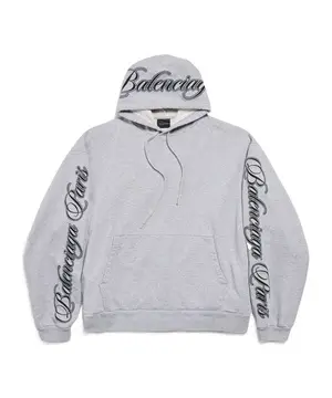 Balenciaga Oversized Embroidered Hoodie - Gray