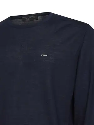 Prada Long Sleeved Crewneck Jumper - Blue