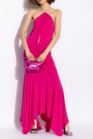 Attico Asymmetric Halterneck Maxi Dress