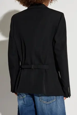 Dsquared2 Single-breasted Tailored Blazer With Belted Detail - Black