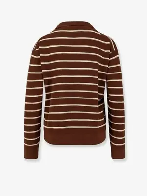 Miu Miu Striped Long-sleeve Knitted Polo Shirt - No