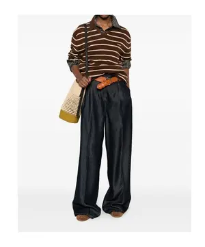 Miu Miu Striped Long-sleeve Knitted Polo Shirt - No