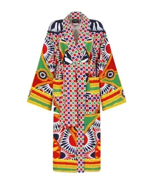 Dolce & Gabbana Dolce Gabbana Terry Batch Robe - Multicolor