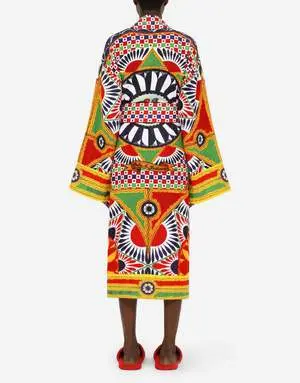 Dolce & Gabbana Dolce Gabbana Terry Batch Robe - Multicolor