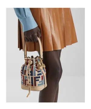 Fendi Mon Tresor Ff Embroidered Bucket Bag - Multi-color